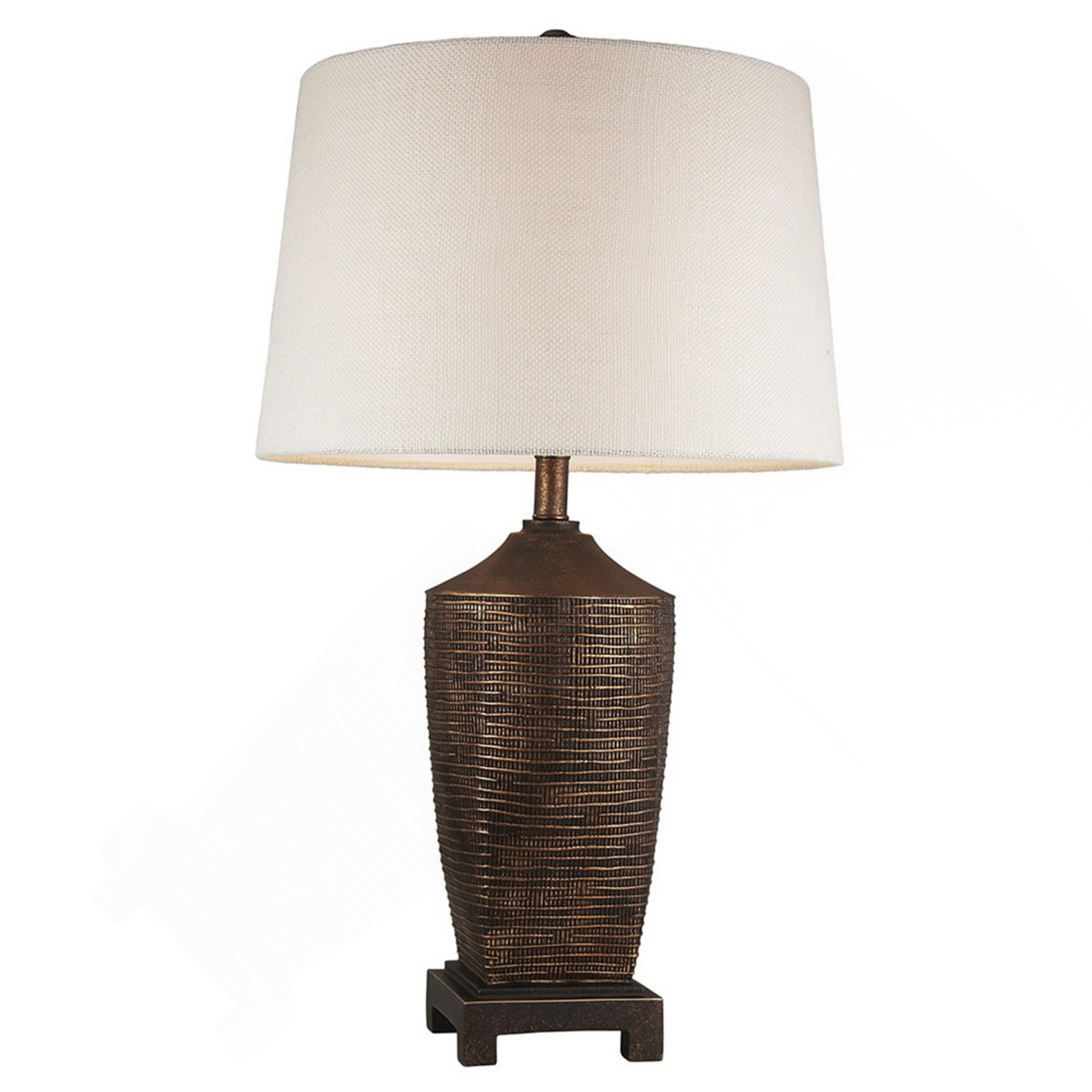 Red Barrel Studio® 30" Tall Polyresin Table Lamp "Kayan", Bronze Rustic Finish | Wayfair